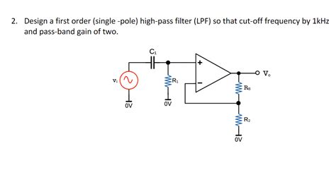 Solved Design A First Order Single Pole ﻿high Pass Filter