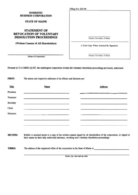 Form Mbca Iib Statement Of Revocation Of Voluntary Dissolution
