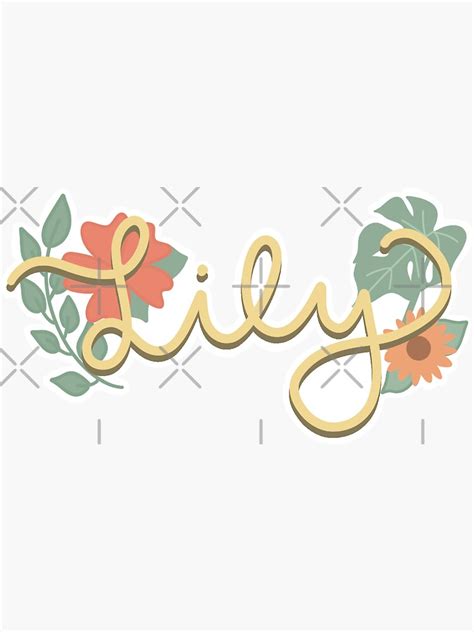 Lily In Cursive Sticker For Sale By Kaylasbubble Redbubble