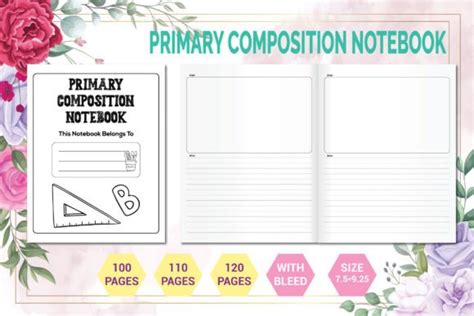 Primary Composition Notebook Kdp Graphic By 2masudrana4 · Creative Fabrica