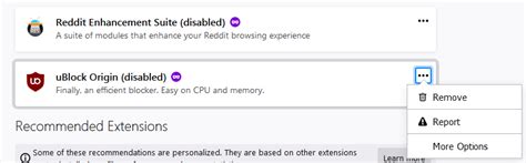 Extensions Disabled Rfirefox
