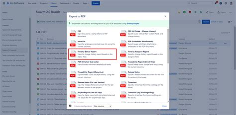 include a time in status report in jira pdf export atlassian community