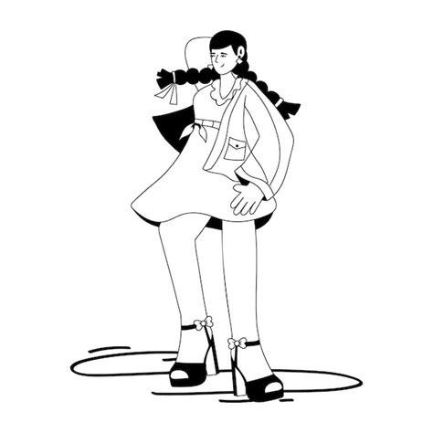 Premium Vector Premium Glyph Illustration Of Fashion Girl