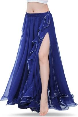 ROYAL SMEELA New Women Belly Dance Skirt Costume Dance Practice Training Chiffon Skirts Dress