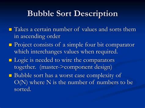 Ppt Vhdl Project Ii Bubble Sorter Powerpoint Presentation Free
