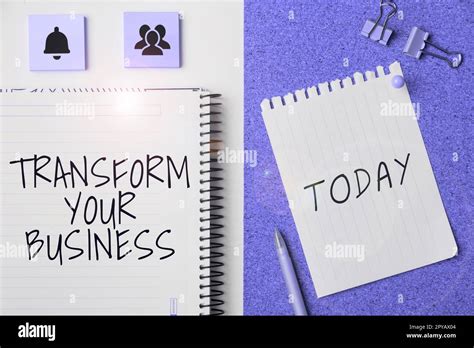 Conceptual Caption Transform Your Business Business Idea Modify Energy On Innovation And