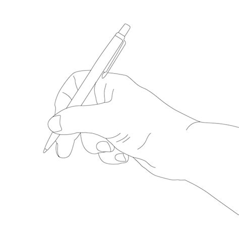Premium Vector One Line Drawing Hand Holding Pen