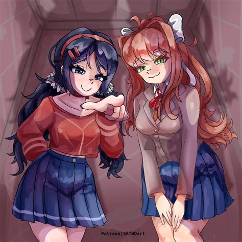 Mita From Miside And Monika From Ddlc By Suvorovsatbo On Deviantart
