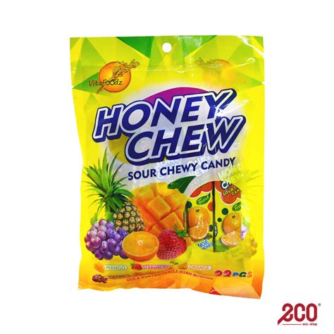 Vita Foodz Honey Chew Assorted Flavour Sour Chewy Candy 110g 22pcs