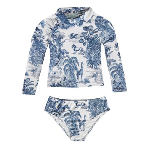 Girls Long Sleeve Crop Bikini Jungle Marie Raxevsky Beach Couture