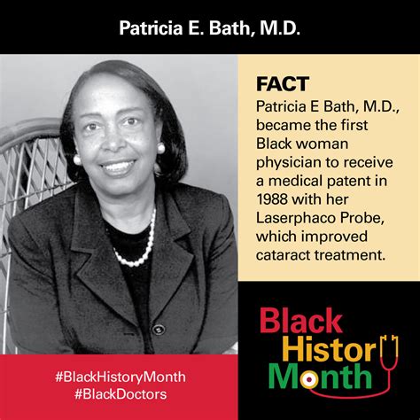 Blackhistorymonth Fact Patricia Bath M D Became The First Black