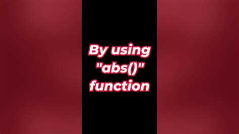 Python Abs Function Python Abs Function 💥 Pythonfunction