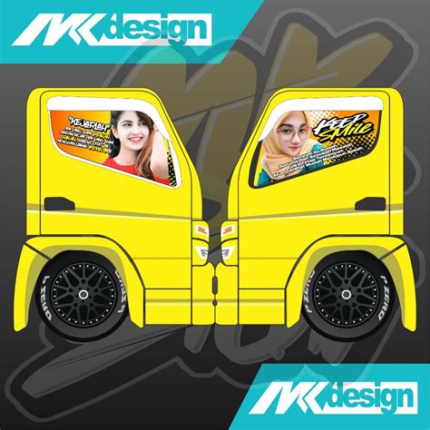 Jual One Way Kaca Samping Truk Canter Stiker One Way Keep Smile Bisa Custom Shopee Indonesia