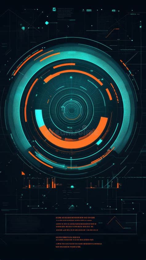 Futuristic Digital Interface With Glowing Circular Patterns And Data Visualizations Ai Stock