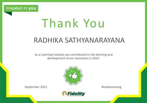 Radhika Sathyanarayana On Linkedin Fidelitylearns Learningcatalyst