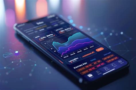 Smartphone With Analytic Graphs On Screen Amidst Glowing Lights