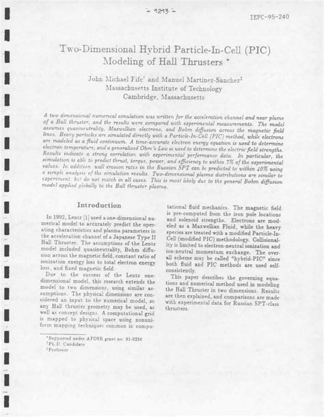 Two Dimensional Hybrid Particle In Cell Modeling Of Hall Thrusters At