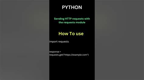 Python Sending Requests With The Equests Module Youtube