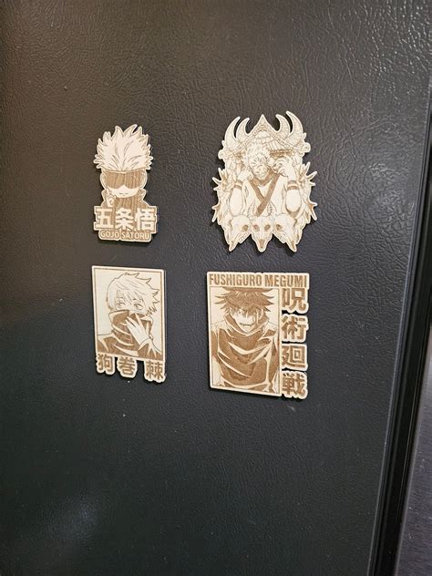 Jujutsu Kaisen Satoru Gojo Anime Wood Magnet Etsy