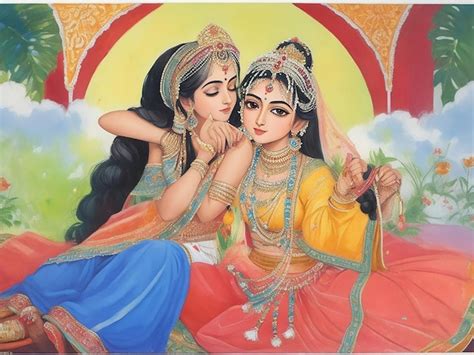 Premium Ai Image Radha Rani Painting