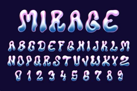 Premium Vector Gradient Bubble Font Set