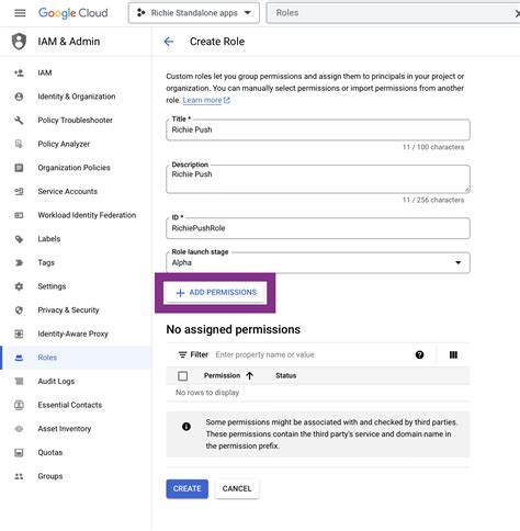 Push Credentials Richie Dev