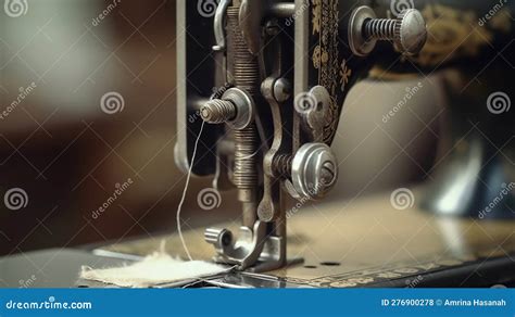 Classic Retro Style Manual Sewing Machine Ready For Sewing Work