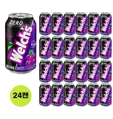 농심 웰치스 제로 포도 355ml X 24캔 탄산음료 티몬