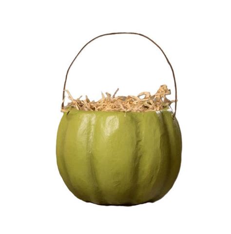 Pumpkin Bucket Green By Bethany Lowe Designs