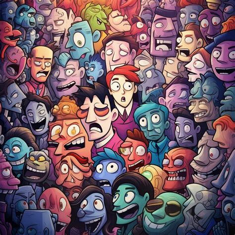 premium ai image a vector cartoon illustration with multiple characters