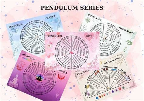 Pendulum Chart Bundle 5 Printable Pendulum Boards Love Career Meditation Chakra Natural
