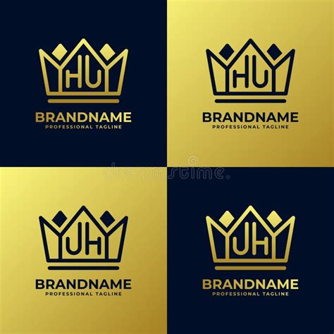 Letters Hu And Uh Home King Logo Set Suitable For Business With Hu And Uh Initials Stock Vector
