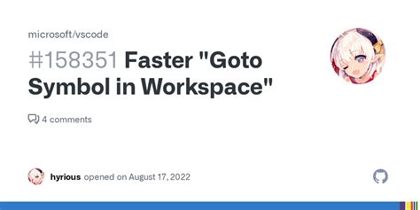 Faster Goto Symbol In Workspace · Issue 158351 · Microsoftvscode