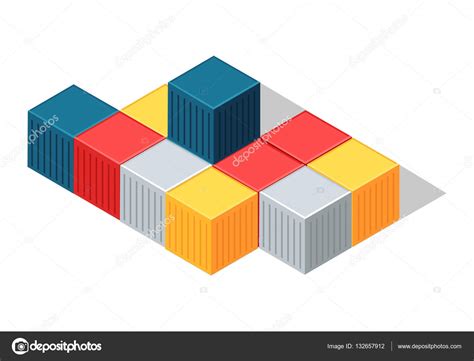 Sea Containers In Isometric Projection Vector — Stock Vector © Robuart