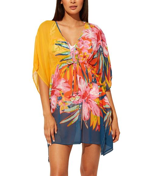 Bleu By Rod Beattie Beachy Keen Chiffon Caftan Cover Up Macys