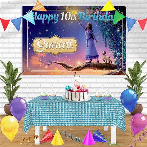 Wish Asha Disney 2023psd Bn Birthday Banner Personalized Party Backdro