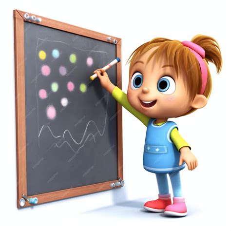 Premium Ai Image Colorful Curiosity 3d Cartoon Little Artist Tracing
