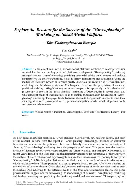 Pdf Explore The Reasons For The Success Of The Grass Planting