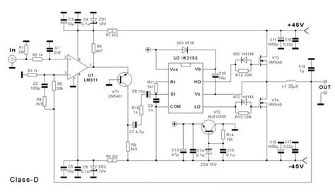 Class D Schematic Ir2153 D Class Circuit Amfi Elektronik Devre Devre