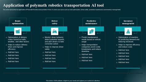 application of polymath robotics transportation ai tool applications