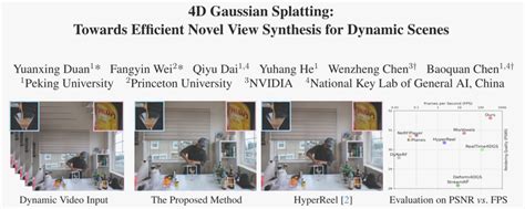 【17】论文泛读：4d Gaussian Splatting Towards Efficient Novel View Synthesis For Dynamic Scenes 知乎