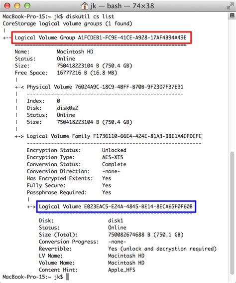 Figure 23 The Output Of `diskutil Cs List` Should Look Something