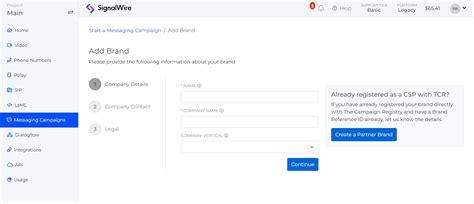 Registration Signalwire Developer Portal