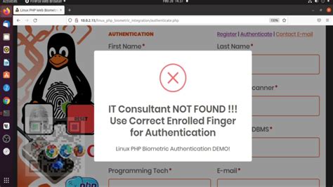 PHP Web Biometric Integration In Linux Joseph Mwema Biometrics Engineer