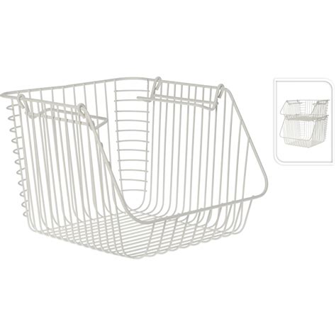 Witte Opberg Opruim Mandjes Stapelbaar 29 X 27 X 21 Cm Fun En Feest