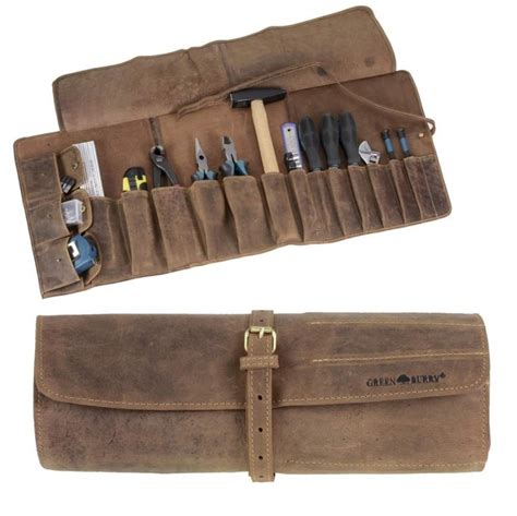 Werkzeugrolle Leder Vintage Werkzeugtasche Rollbar Motorrad Oldtimer
