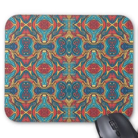 Colorful Curly Pattern Design Mouse Pad