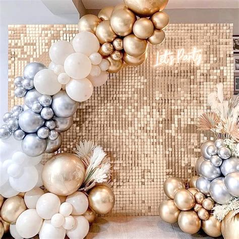 Champagne Shimmer Wall Backdrop Sequin Wall Backdrop 24 Panels Glitter
