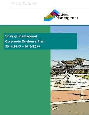 Fillable Online Shire Of Plantagenet Corporate Business Plan Fax Email