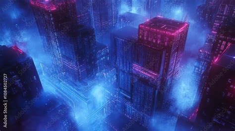 Futuristic Data Center Showcasing Cloud Technology With Digital Connections And Server Racks